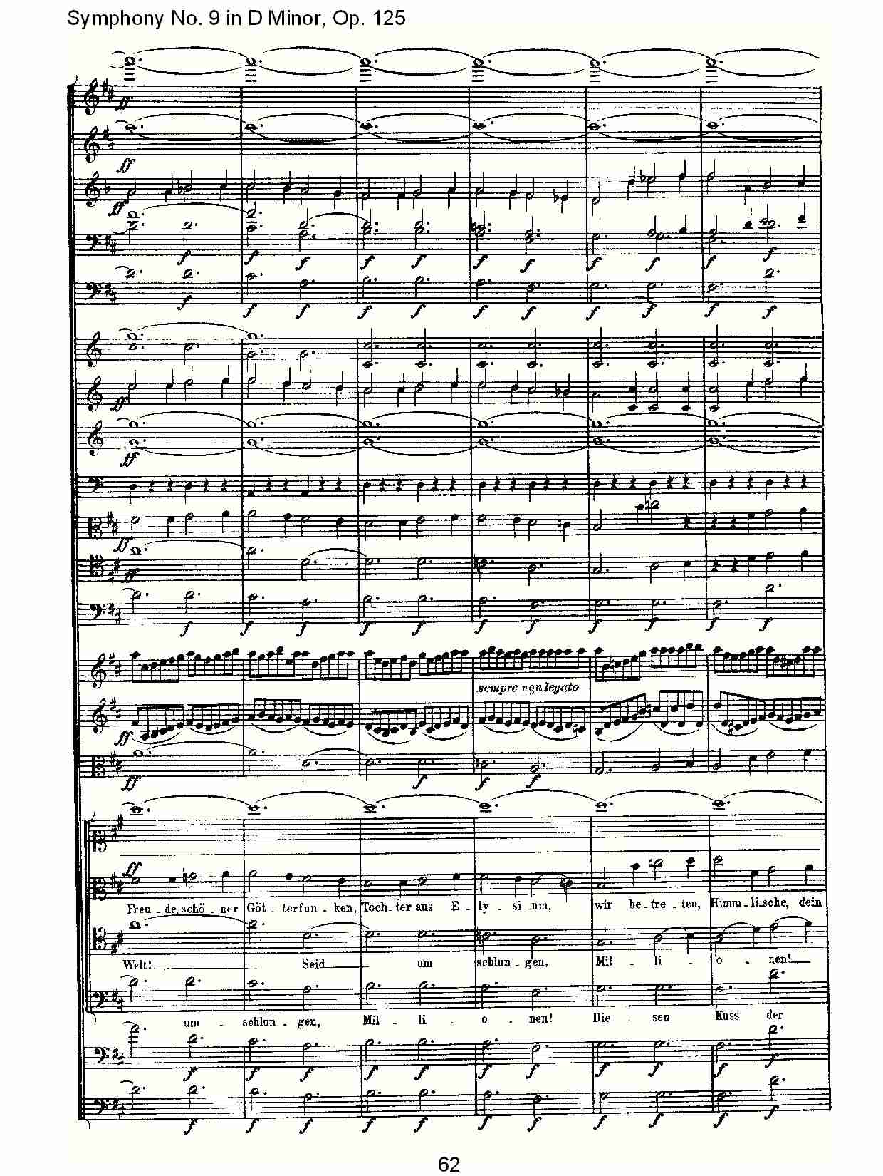 D大调第九交响曲 Op 125 第四乐章 七 Ludwig Van Beethoven 路德维西 贝多芬 歌谱总谱 简谱五线谱