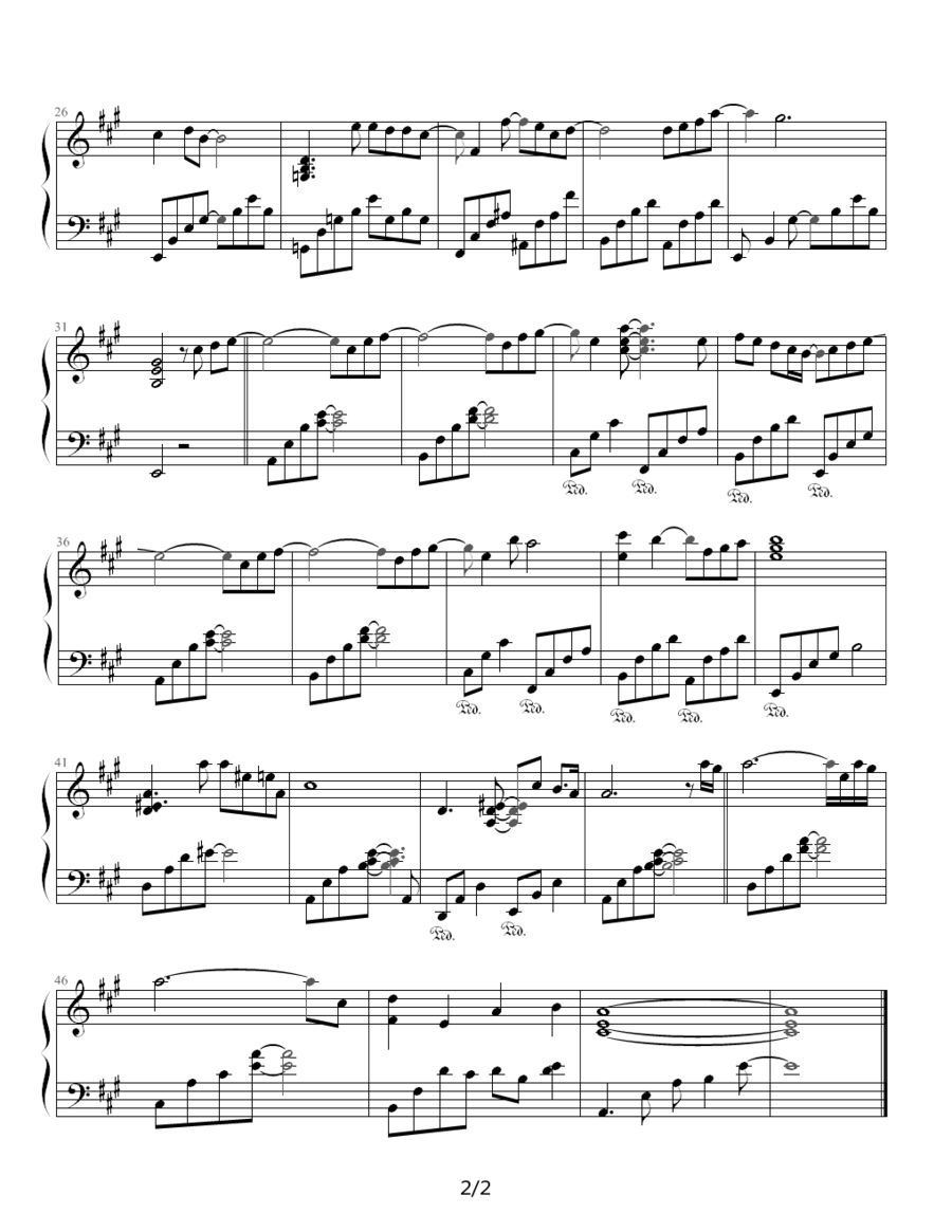 Reason 蓝色生死恋 插曲 钢琴谱 简谱
