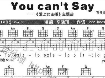 You cant say 辛晓琪 歌谱,吉他谱 和弦谱,简谱