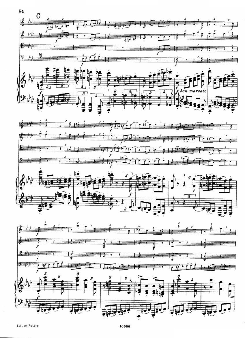 Brahms Op 34 Piano Quintet F Minor Score 二 钢琴谱 简谱