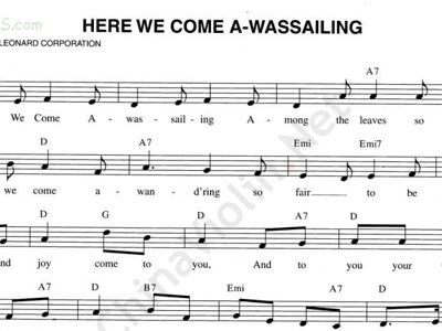 73 HERE WE COME A WASSAILING 圣诞歌CHRISTMAS CELEBRATIONS 歌谱 简谱