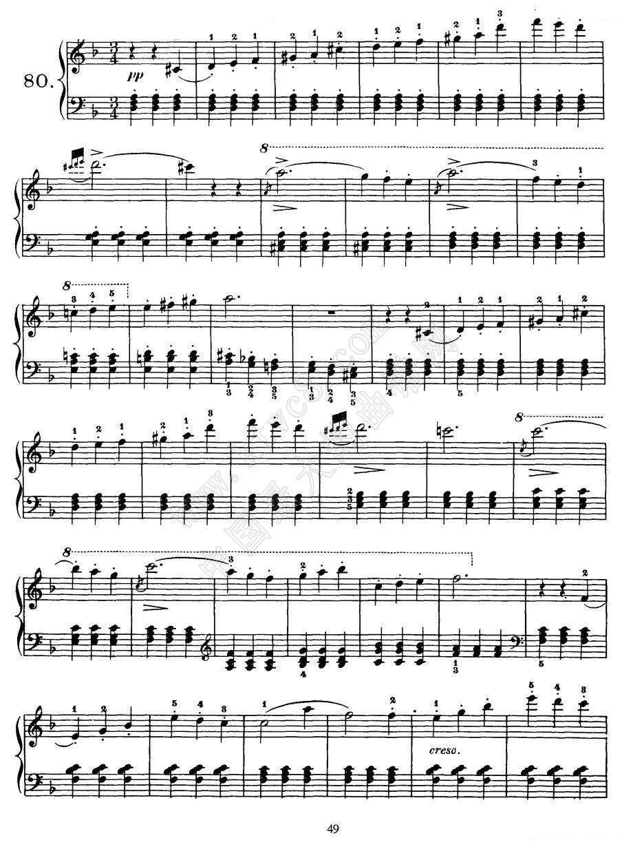 Czerny 100 Progressive Studies Op 139 78 83 钢琴谱 简谱