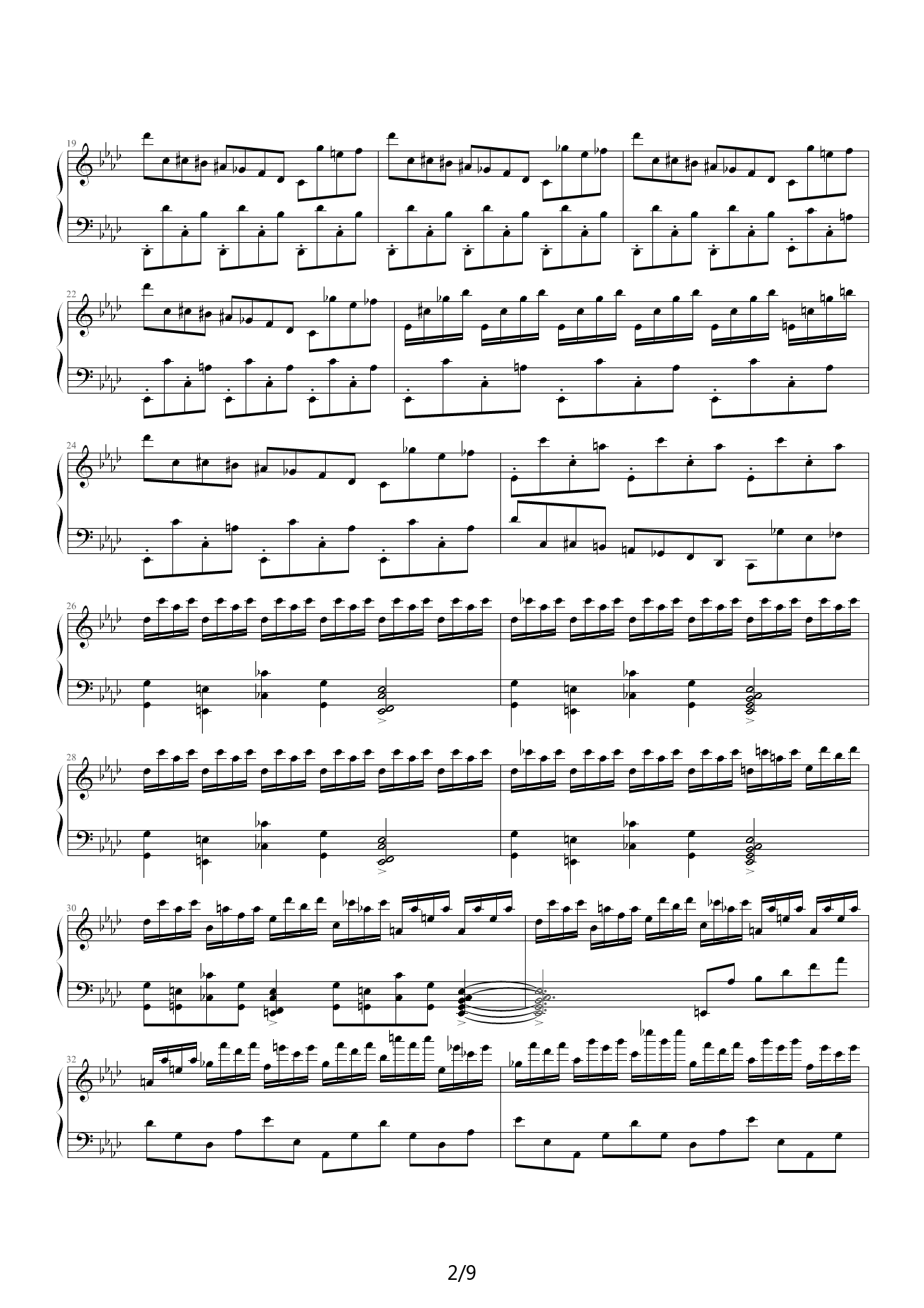 24首前奏曲之6 降a调 钢琴谱 五线谱